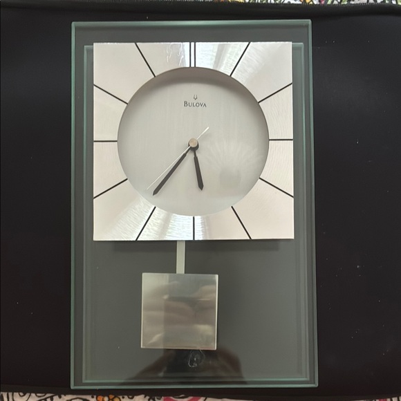 Bulova | Wall Decor | Bulova Silver Modern Wall Clocks | Poshmark